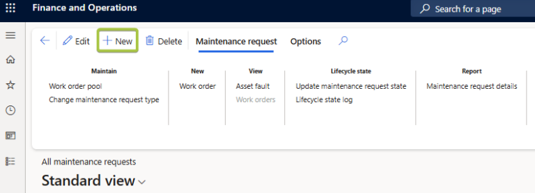 How to create a maintenance request in Microsoft Dynamics 365 F&O ...