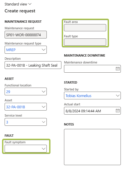 How to create a maintenance request in Microsoft Dynamics 365 F&O ...